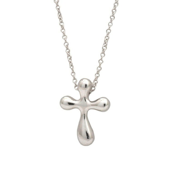 Tiffany & Co. | Jewelry | Tiffany Cross Necklace Silver Elsa Peretti Ag ...